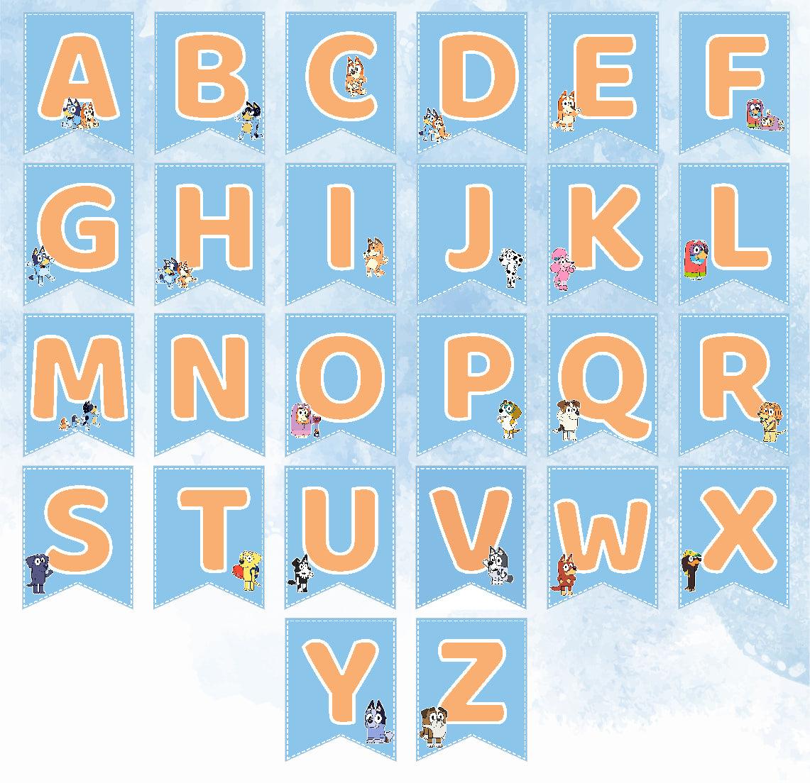 Happy Birthday Bluey Banners, Banners Printable, Bluey Party Decoratio ...